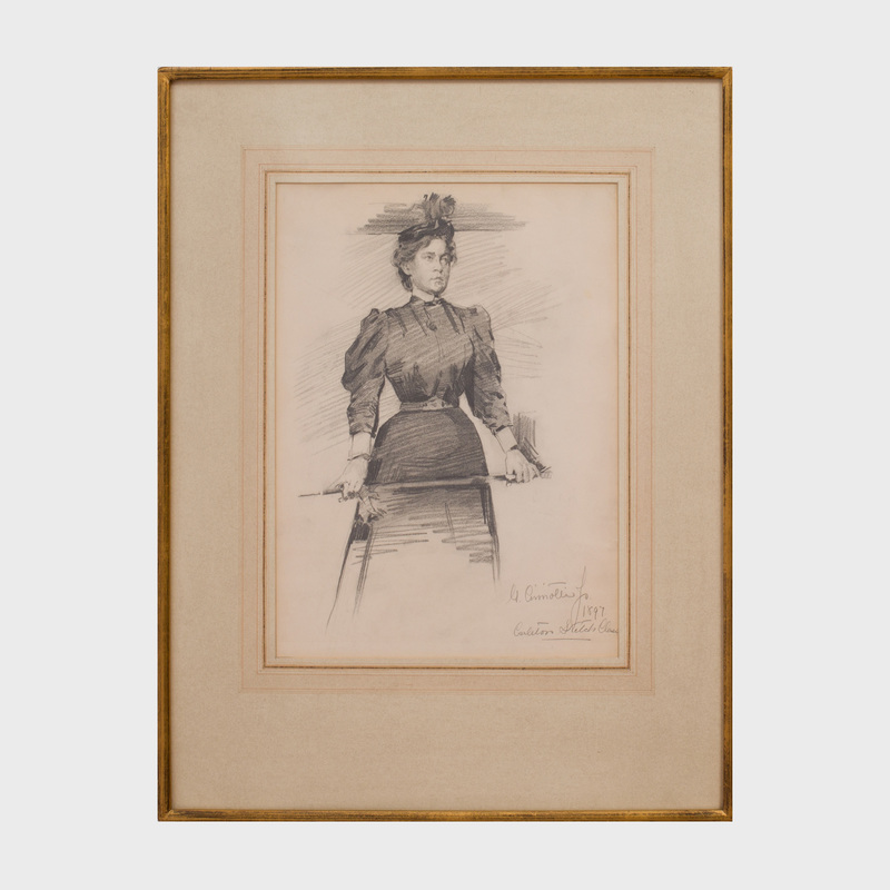 Pencil on paper, 1897, signed 'A - auctions & price archive